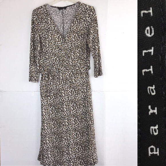 Parallel | Dresses | Parallel V Neck Animal Print Wrap Midi Dress ...
